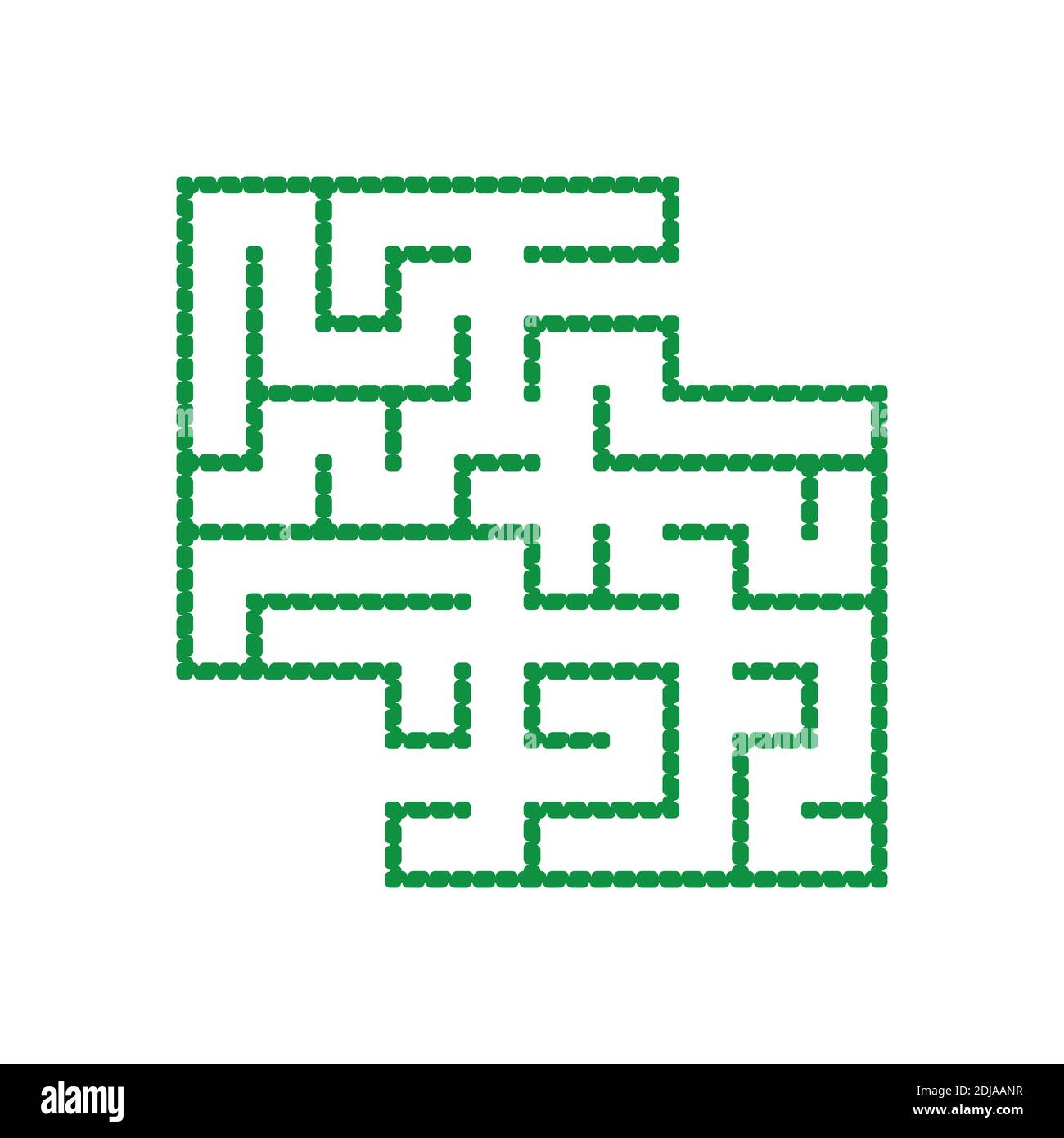A colored square labyrinth with an entrance and an exit. Simple flat ...
