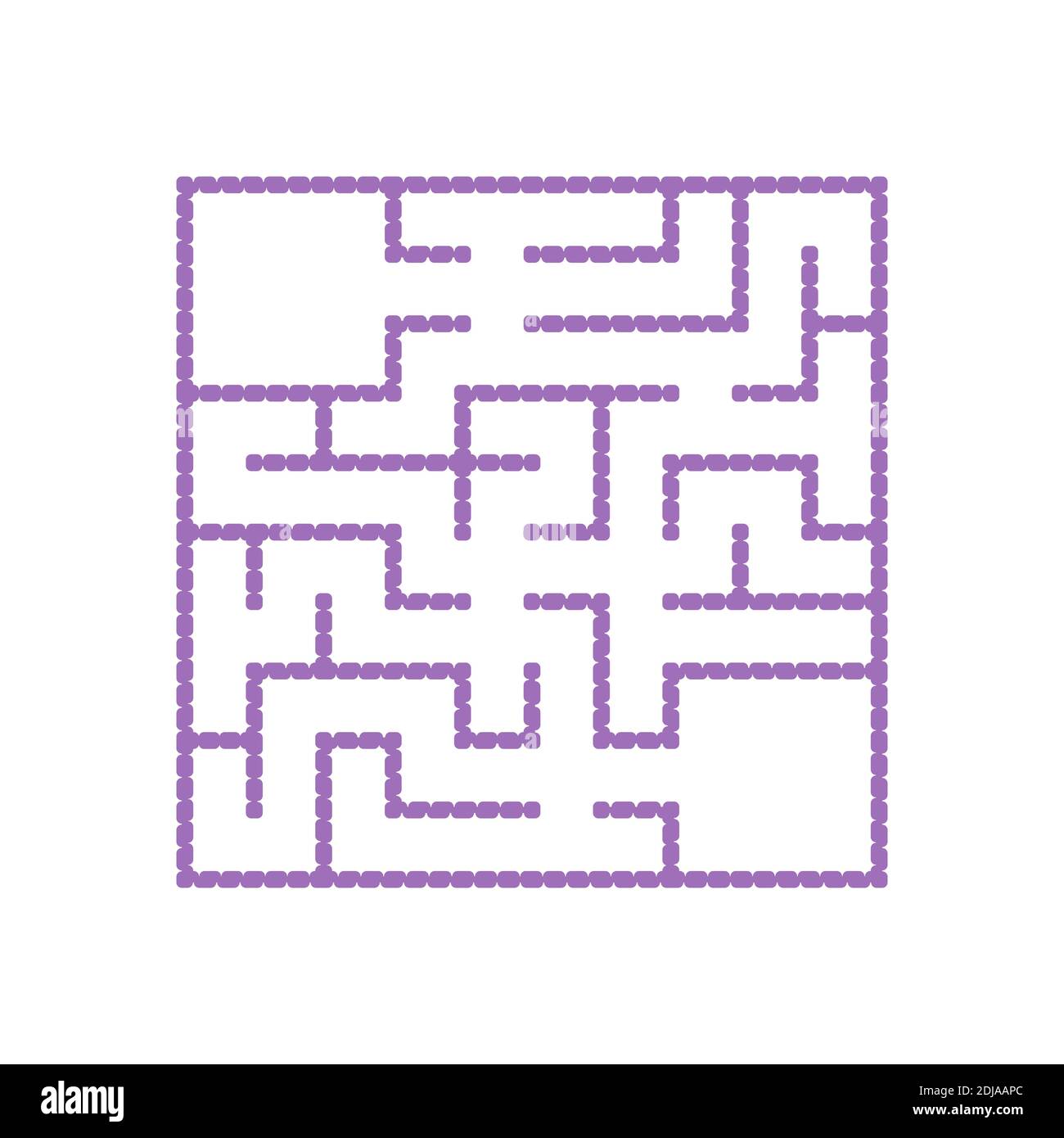 A colored square labyrinth with an entrance and an exit. Simple flat ...