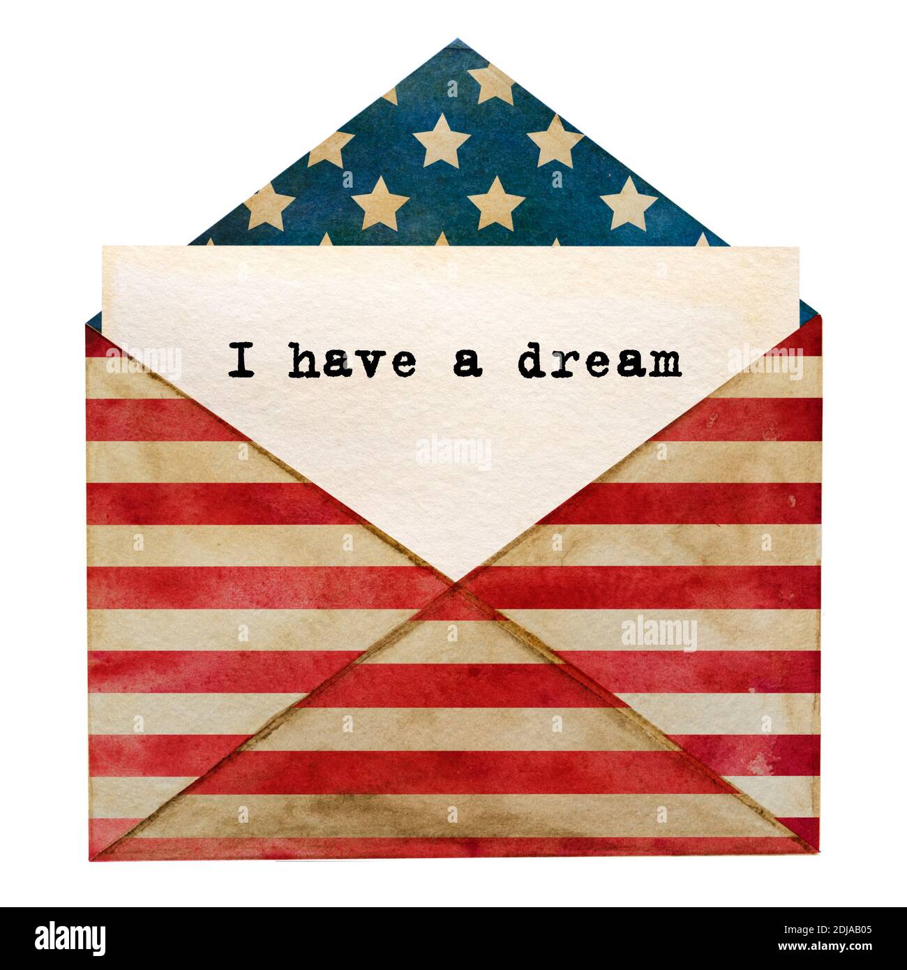 Beautiful greeting card with the image of the American Flag. Textured ...