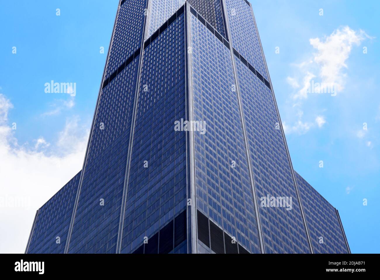 Modern office building. Skyscraper close-up. A low angle view. White ...