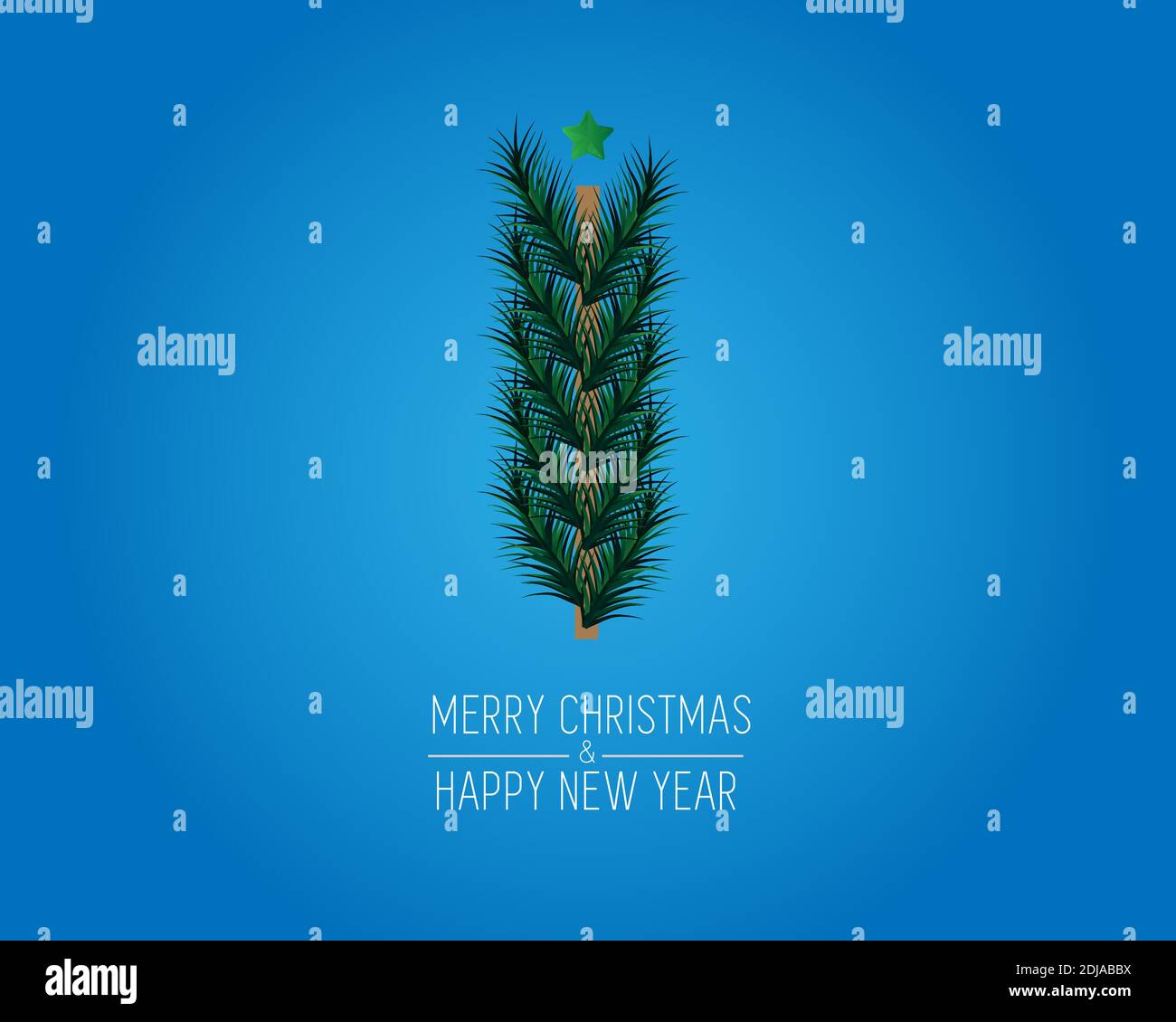 Abstract green christmas tree on blue background. Vector illustration ...