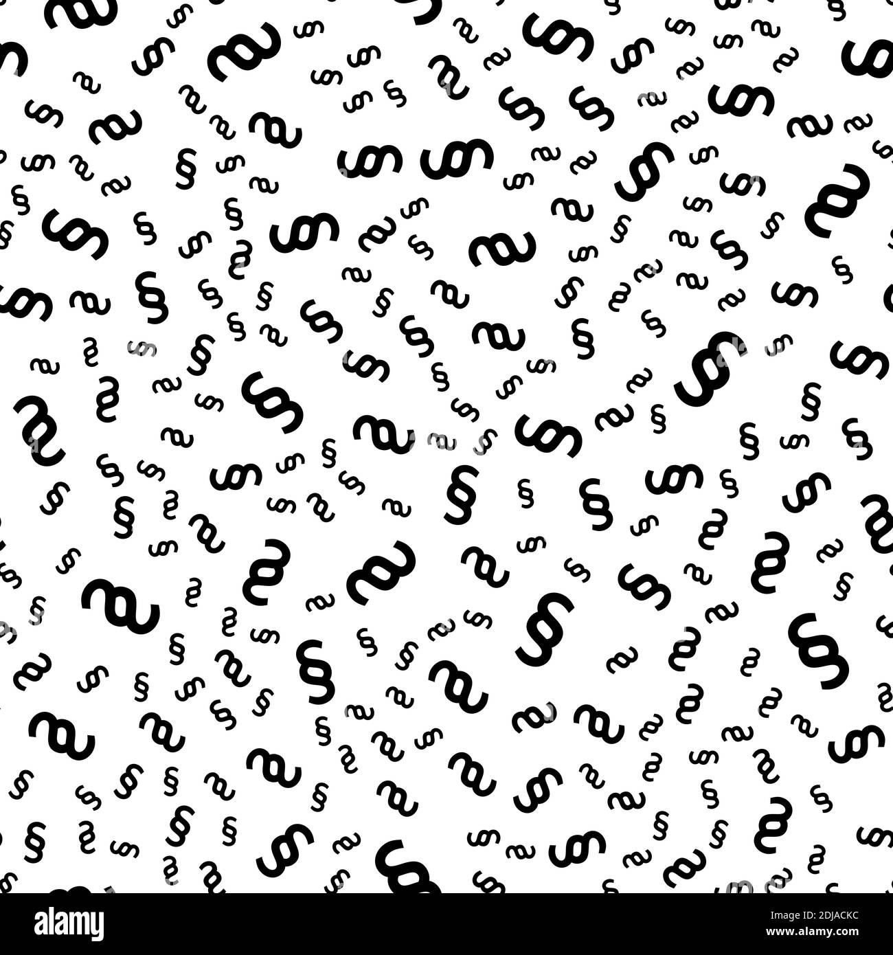 Section signs random seamless pattern. Vector paragraph marks ...