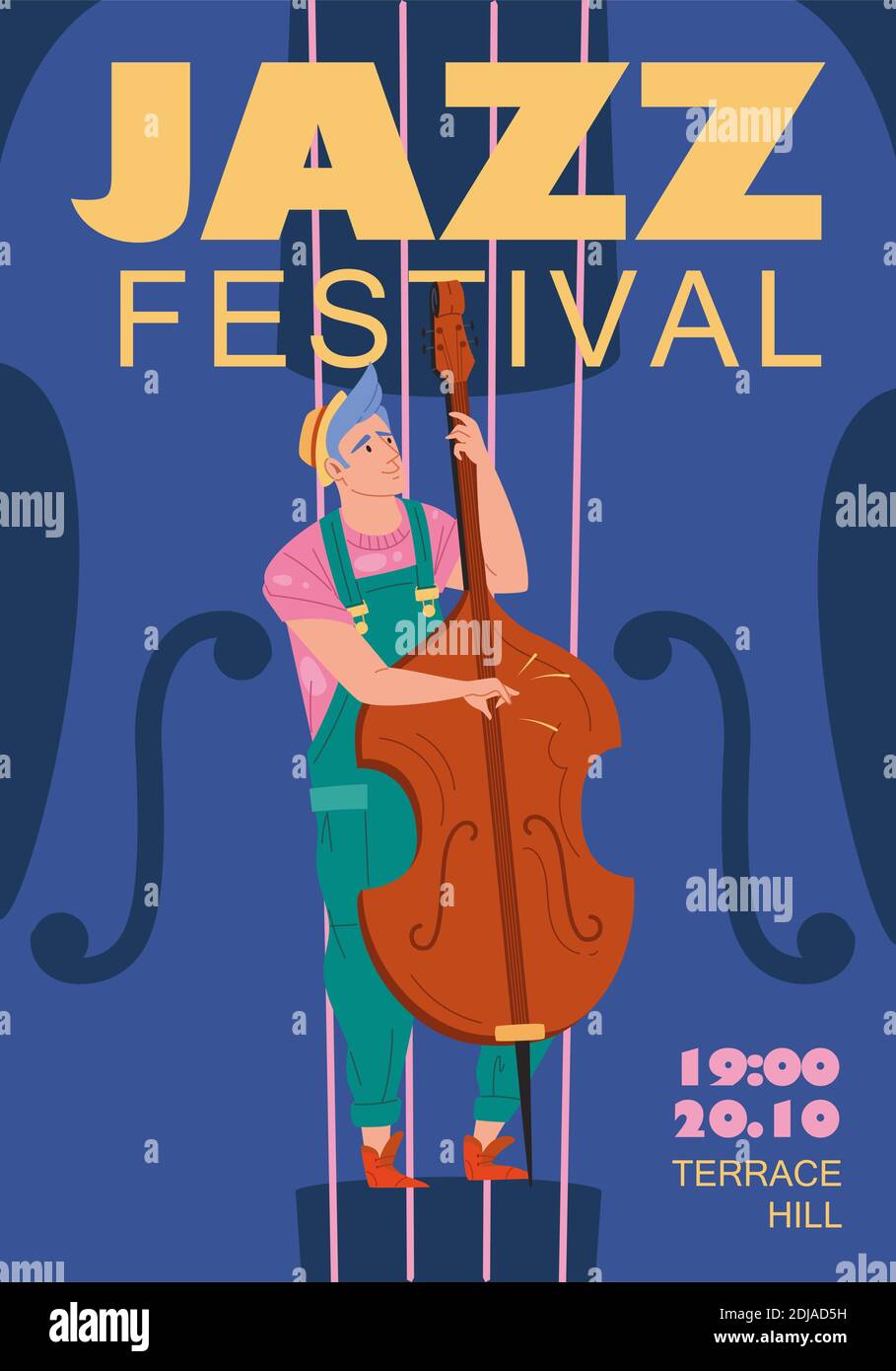 Flat cartoon character music banner poster,vector illustration concept ...