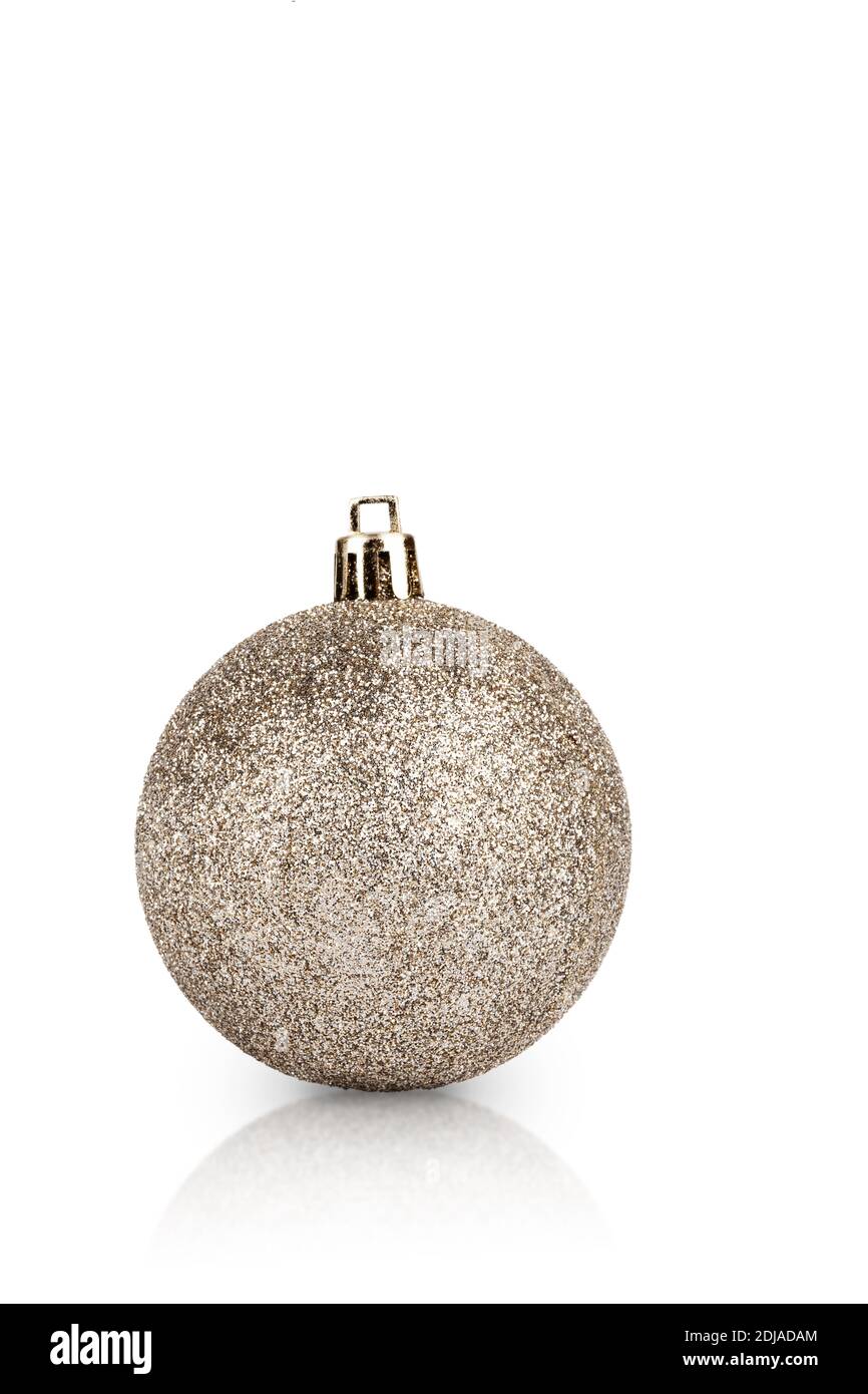 Christmas ornament with reflection on white background. isolated Stock ...