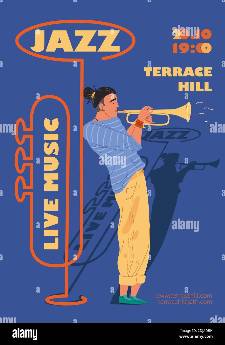 Flat cartoon character music banner poster,vector illustration concept ...