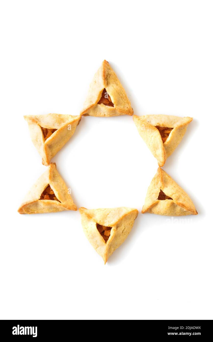 Jewish Purim Hamantaschen homemade biscuits or cookies in star shape ...