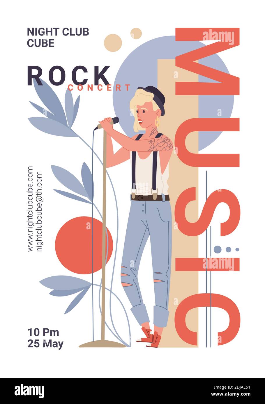 Flat cartoon character music banner poster,vector illustration concept ...