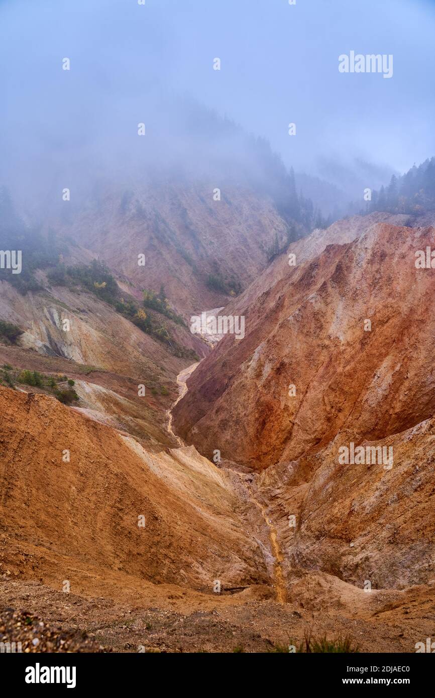 Erosional phenomenon in the mountains during rain Stock Photo - Alamy