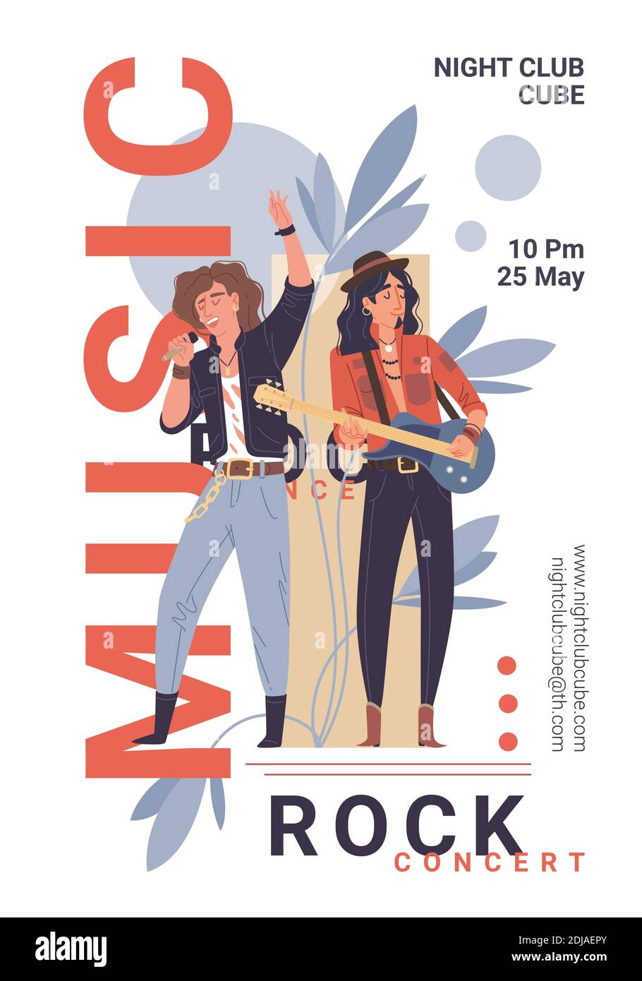 Flat cartoon characters music banner poster,vector illustration concept ...