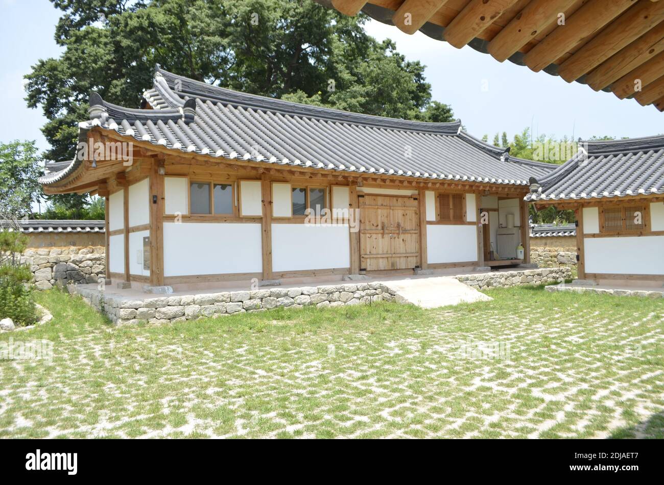 Hanok houses in Gyochon traditional village museum, Gyeongju, Korea ...