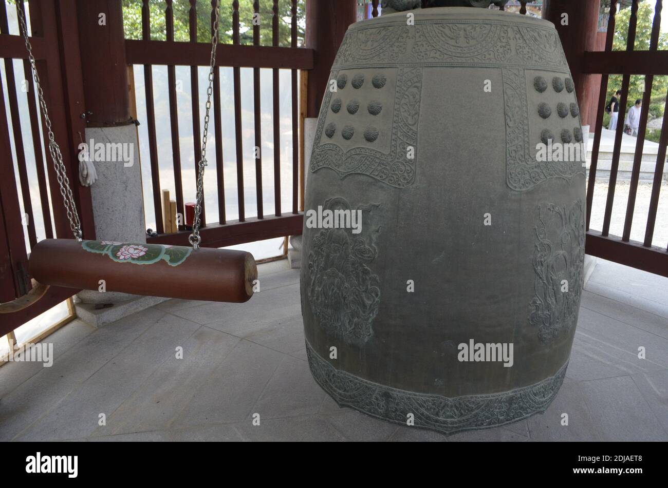 Korean bell next to the traditional village museum hi-res stock ...