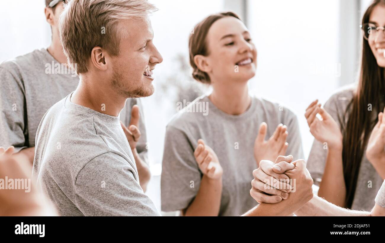 group of happy students applauding the contestants Stock Photo - Alamy
