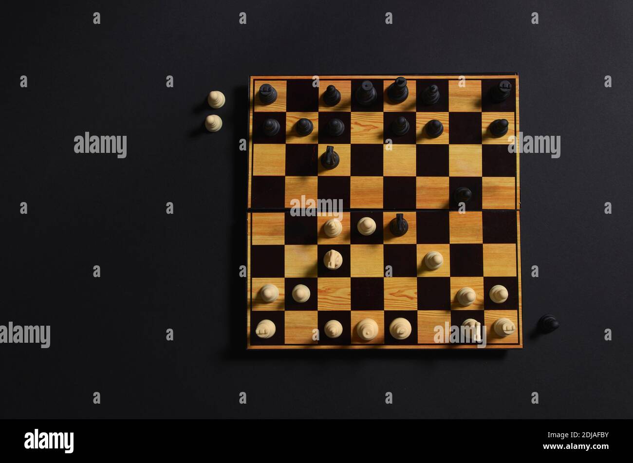 chess board with a game started. White started with a queen's gambit ...
