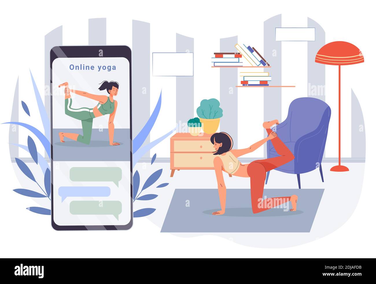 Flat cartoon character,distance online education vector illustration ...