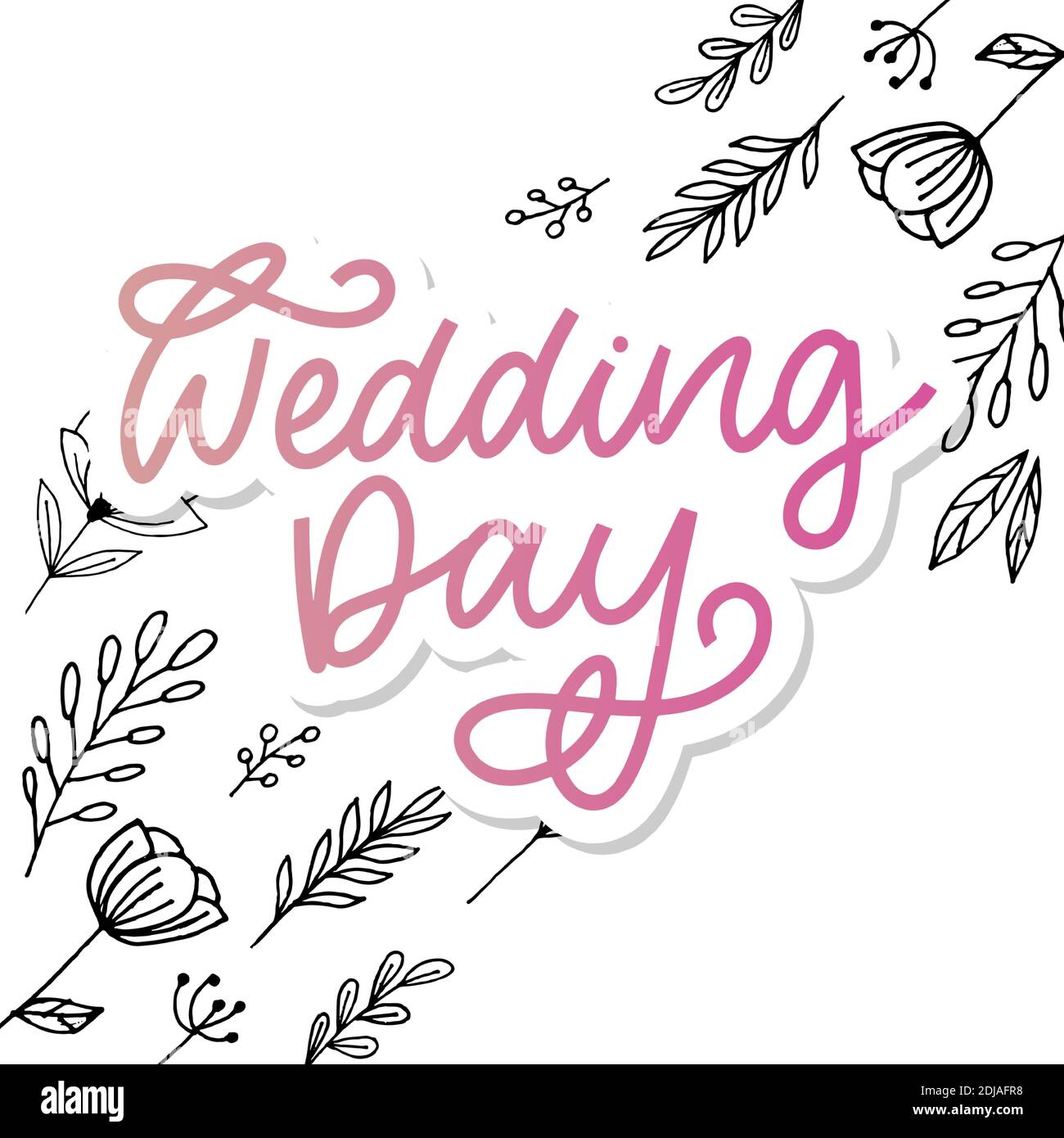 wedding hand lettering sign calligraphy text brush slogan Stock Vector ...