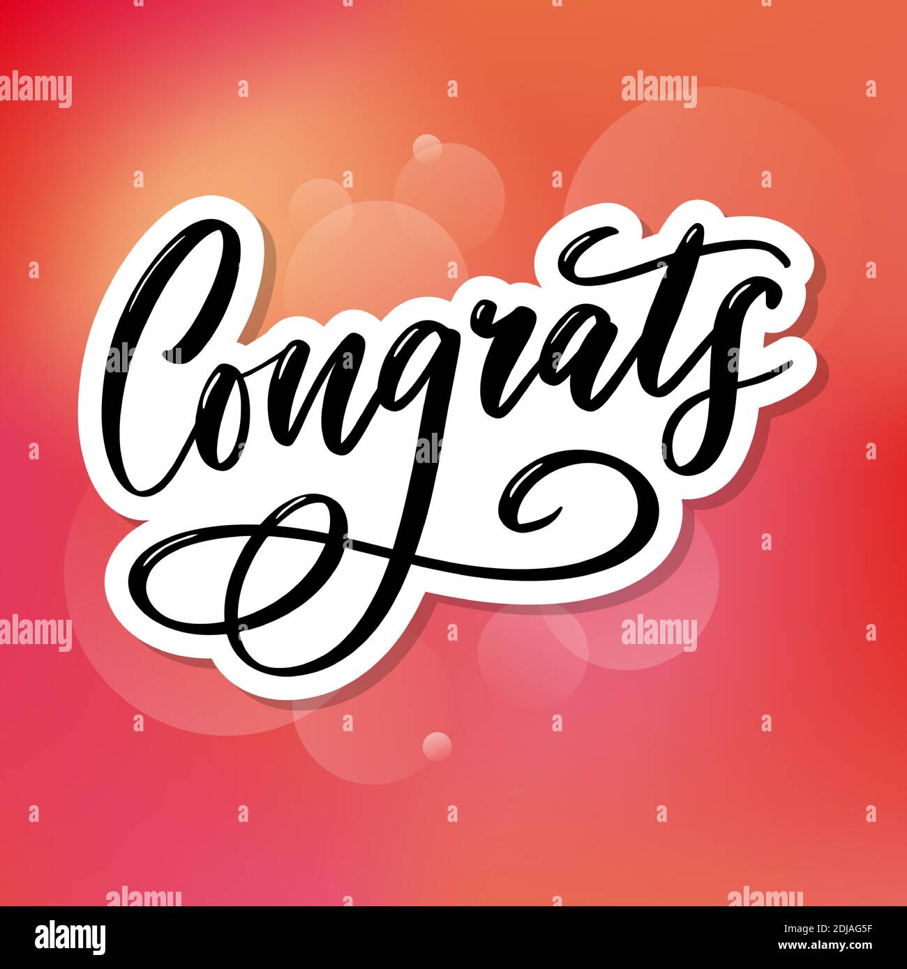 Congrats Congratulations card lettering calligraphy text Brush eps10 ...