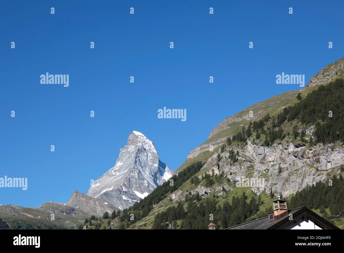 View to the beautiful Matterhorn mountain from Zermatt, Switzerland ...