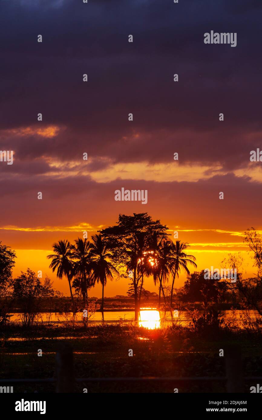 Fantastic tropical sunset in a rural landscapes, Mexico Stock Photo - Alamy
