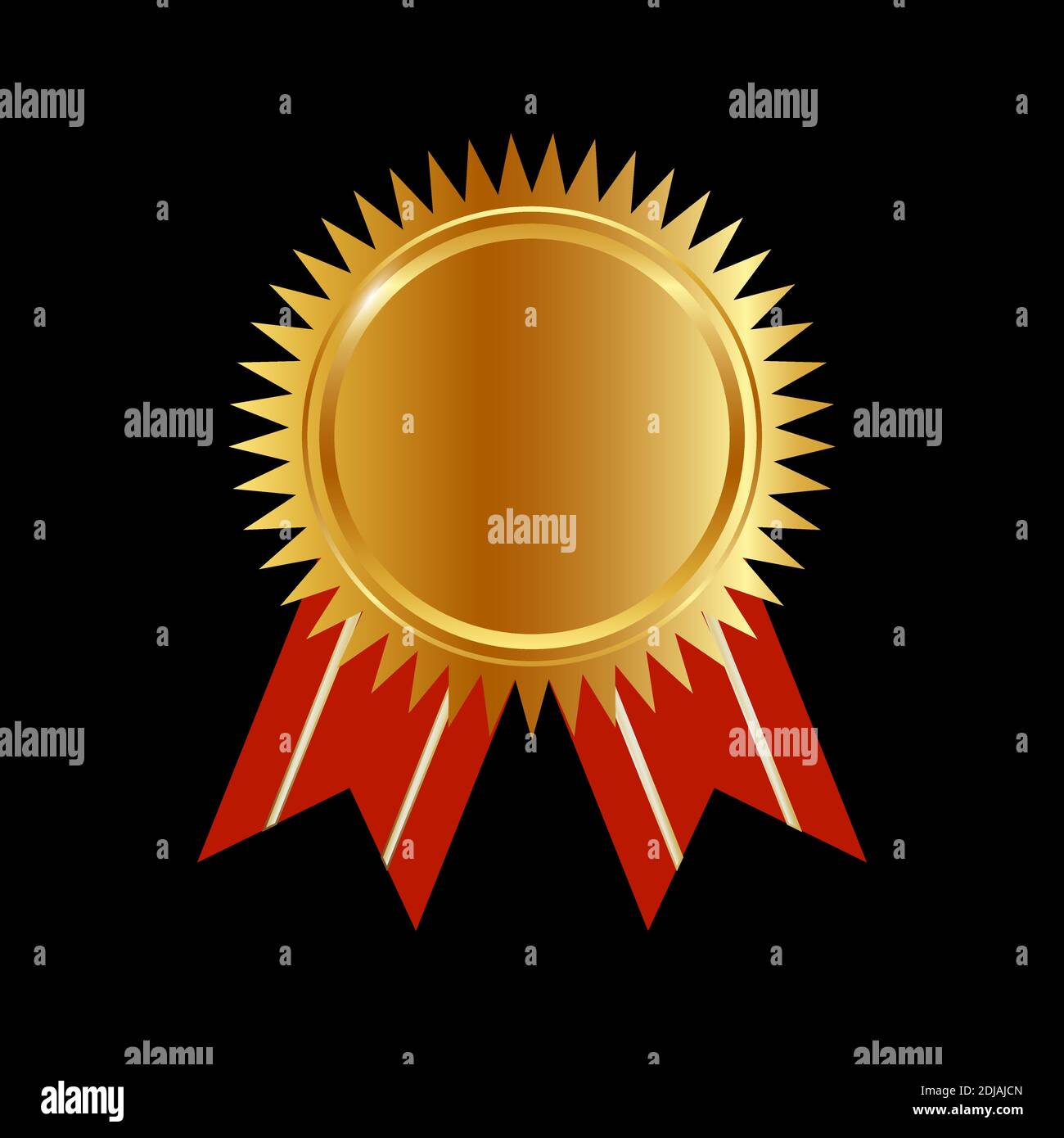 Golden stamp with ribbons isolated on white background. Luxury seal ...