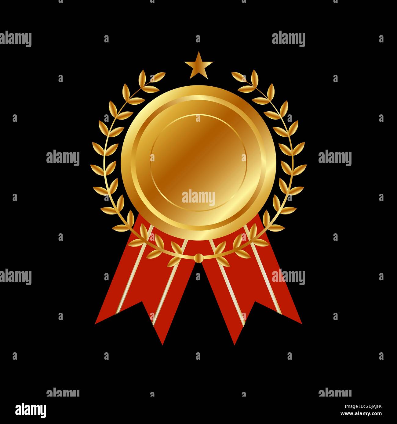 Golden stamp with ribbons isolated on white background. Luxury seal ...