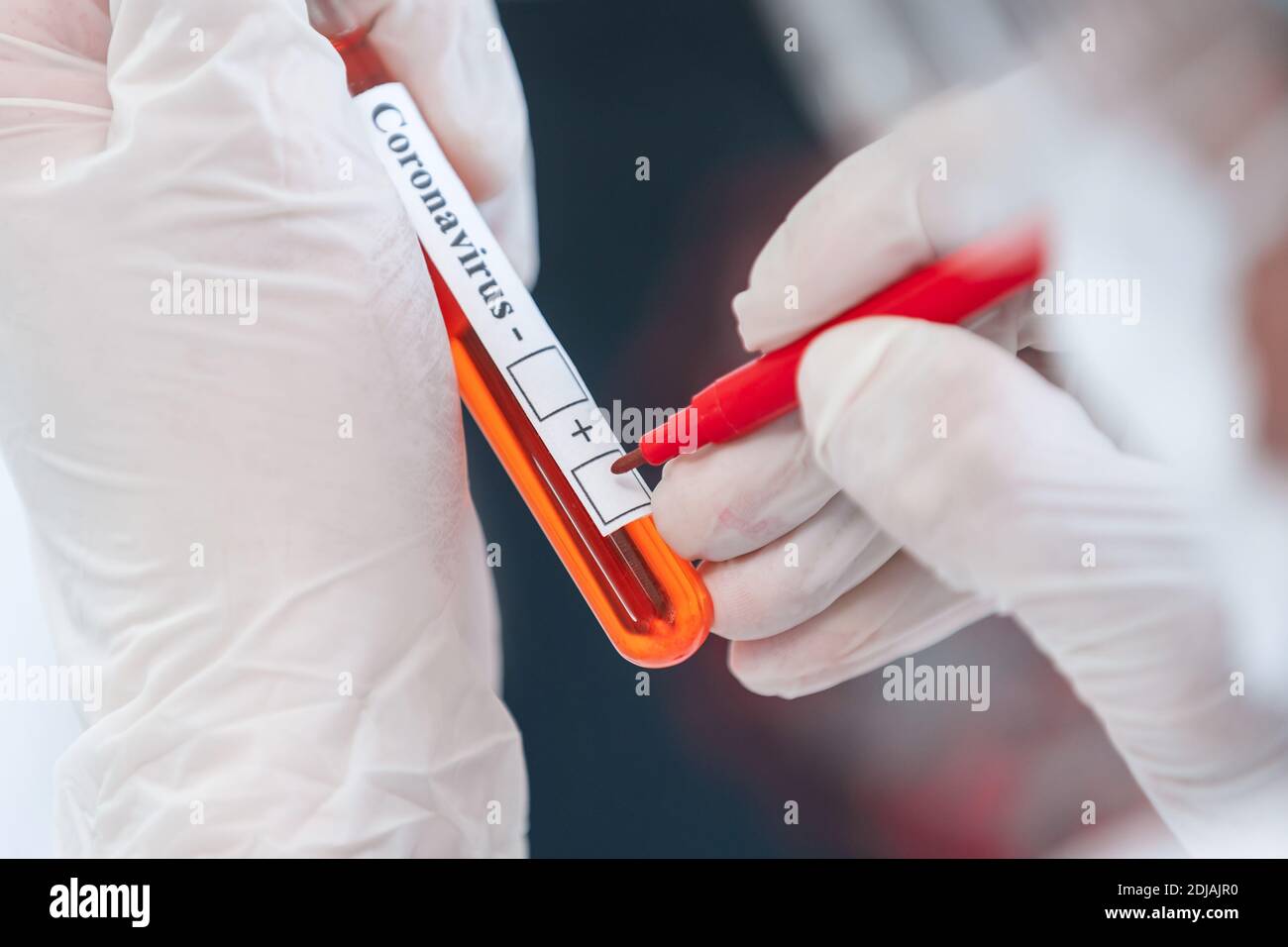 close up. scientist putting a mark on a proven test Stock Photo - Alamy