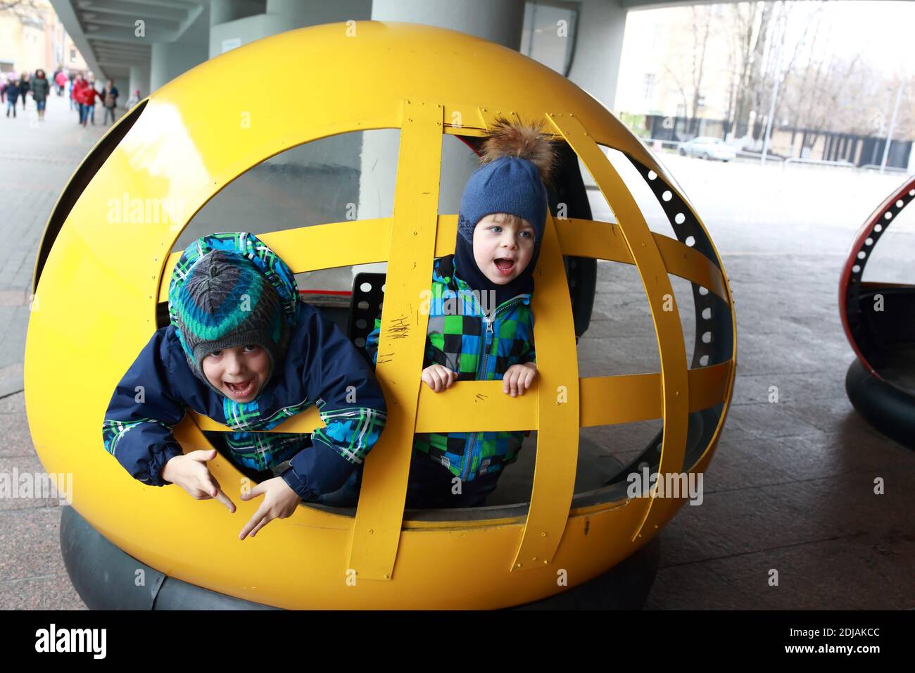 Portrait of two brothers at outdoor playground Stock Photo - Alamy