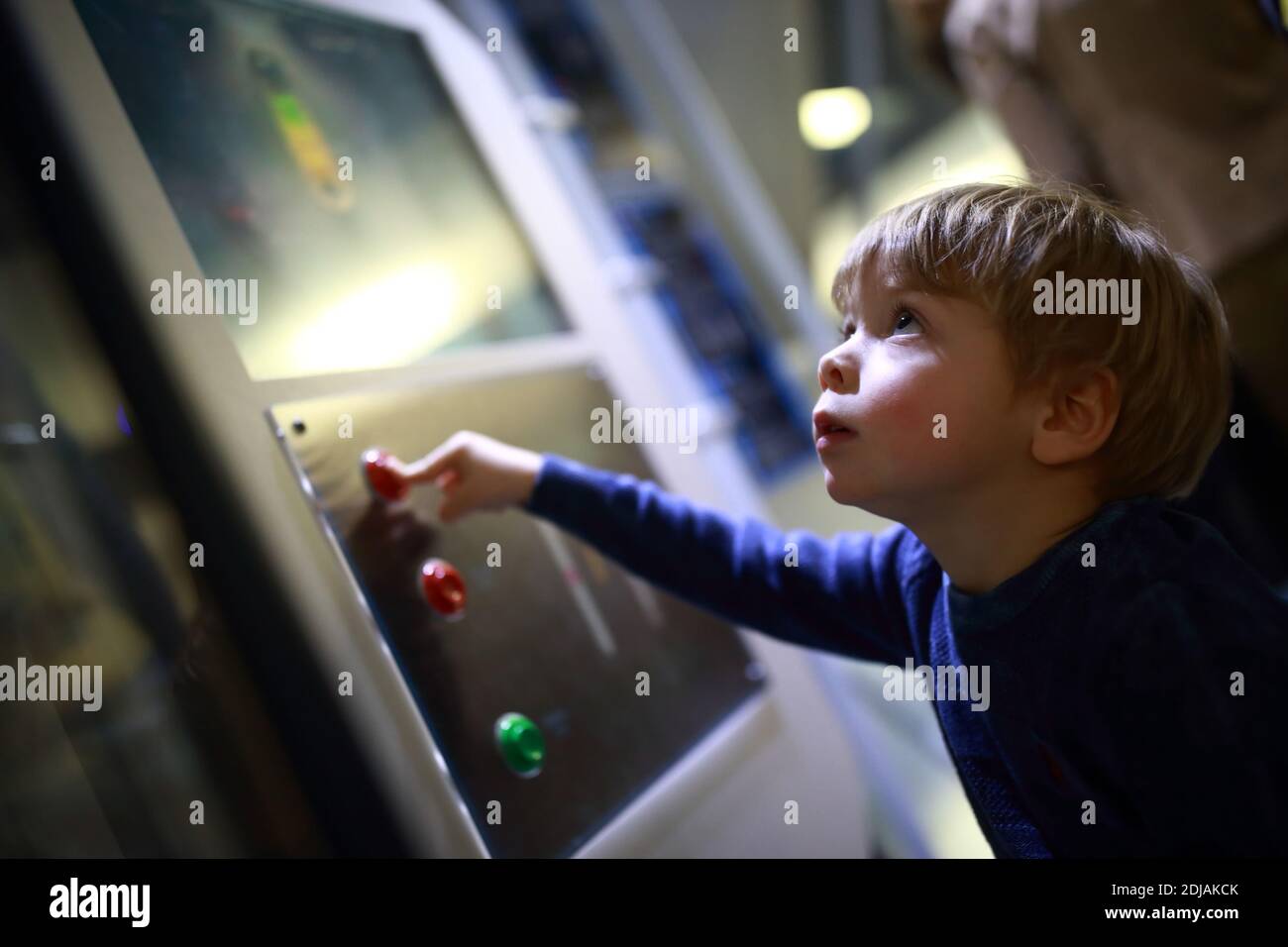 Child hand presses on hi-res stock photography and images - Alamy