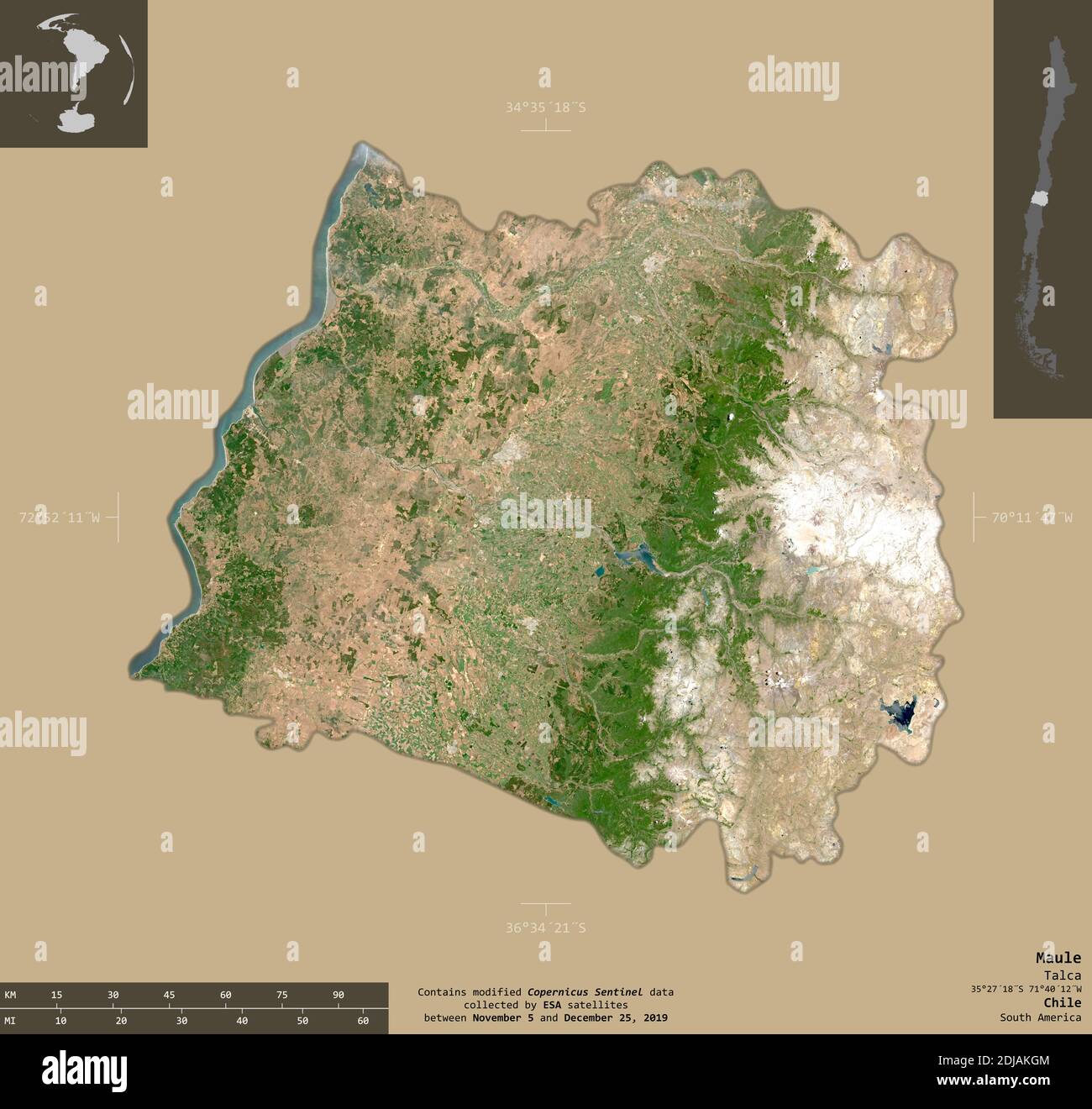 Maule outline map hi-res stock photography and images - Alamy