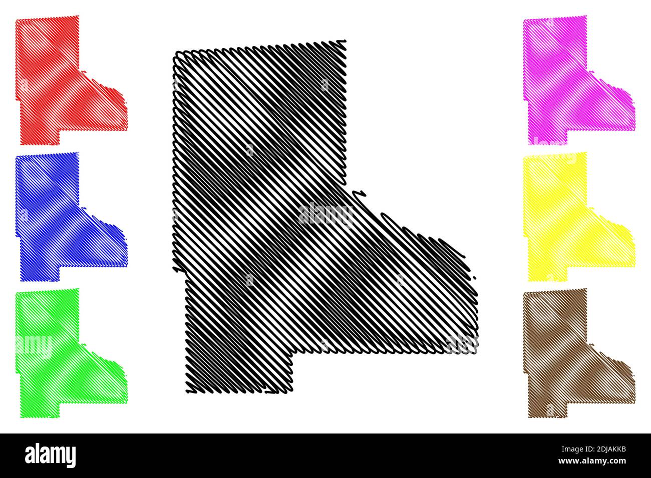 Jefferson davis vector outline map Cut Out Stock Images & Pictures - Alamy