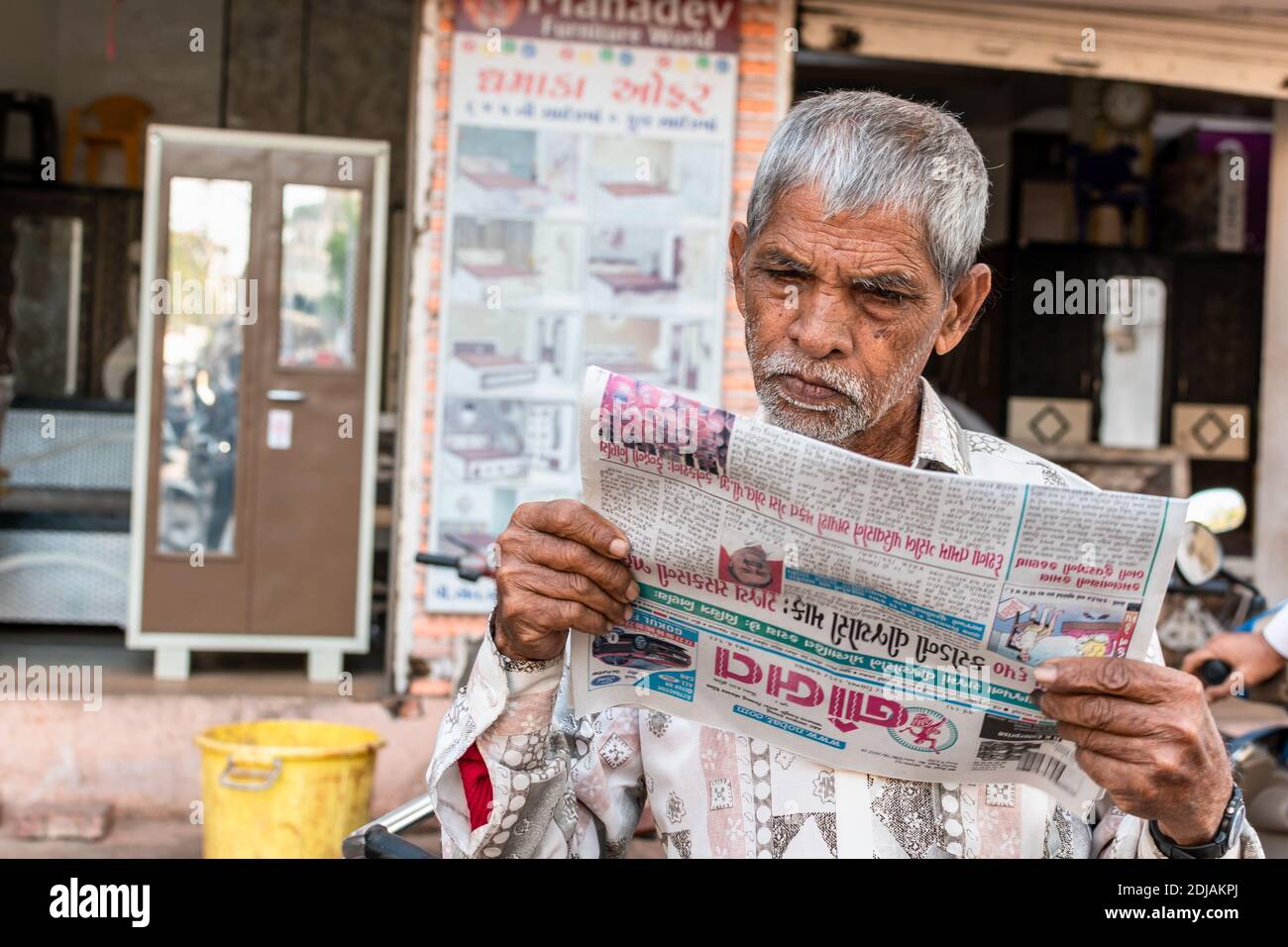 Indian People Reading Newspaper