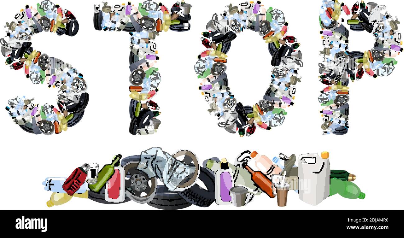 Different types waste plastic Stock Vector Images - Alamy