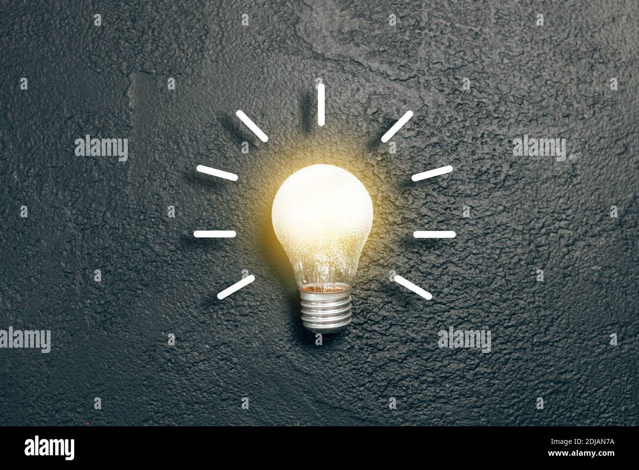 Creativity and inspiration idea minimal background. Glowing light bulb ...