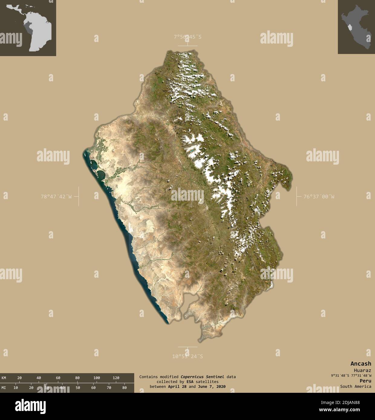Ancash peru region map outline hi-res stock photography and images - Alamy