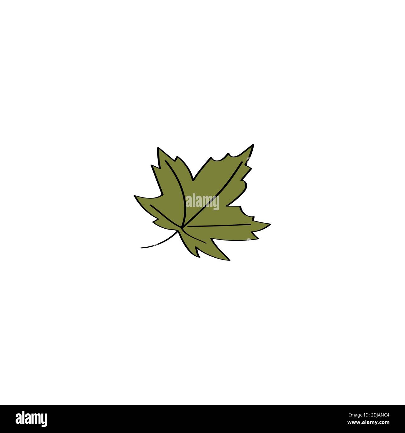 Maple leaf icon. Cute doodle vector illustration Stock Vector Image ...