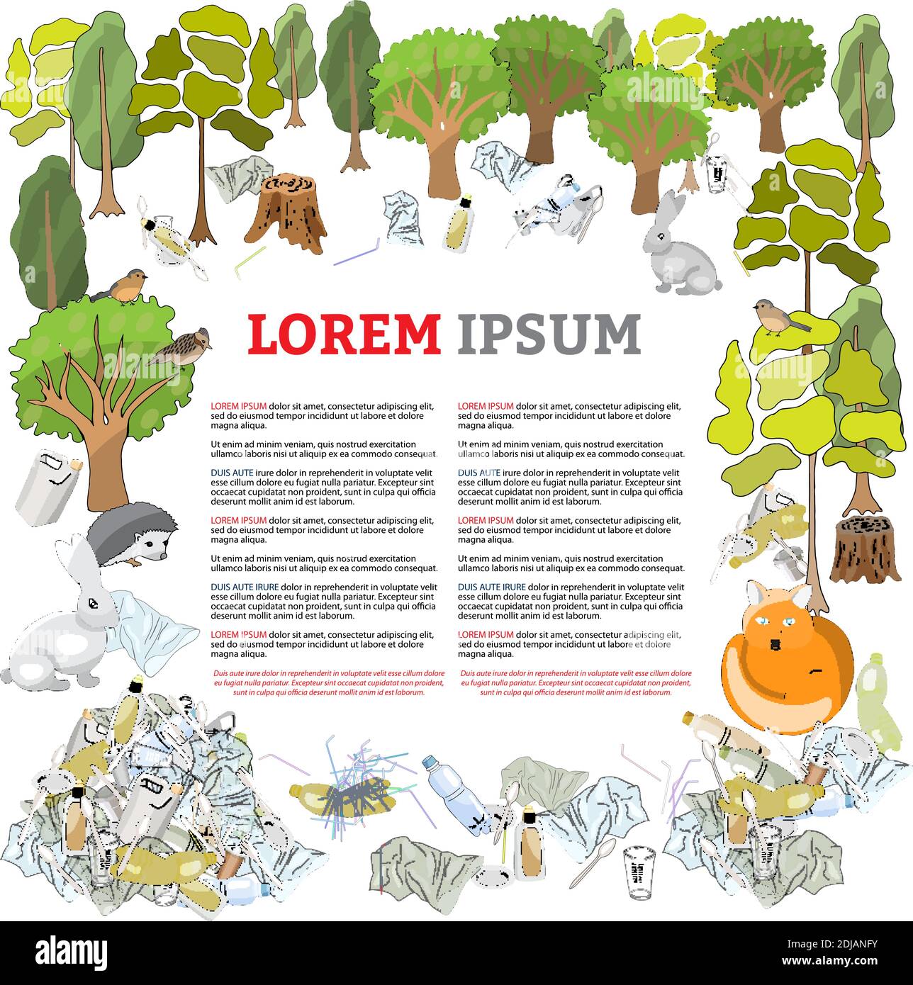 Pollution of the environment. Garbage and waste in forests, in wildlife ...