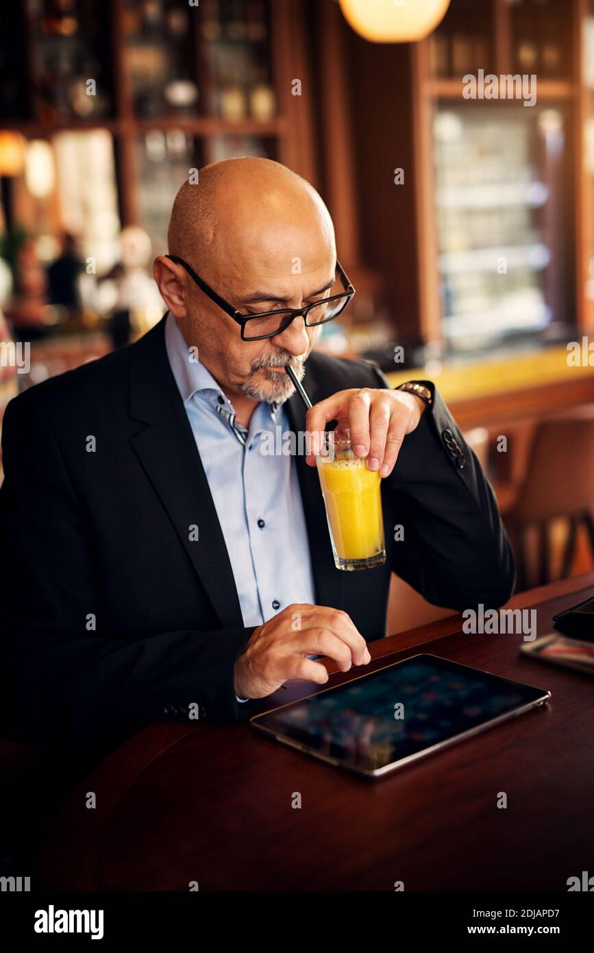 Taking a sip of juice hi-res stock photography and images - Alamy