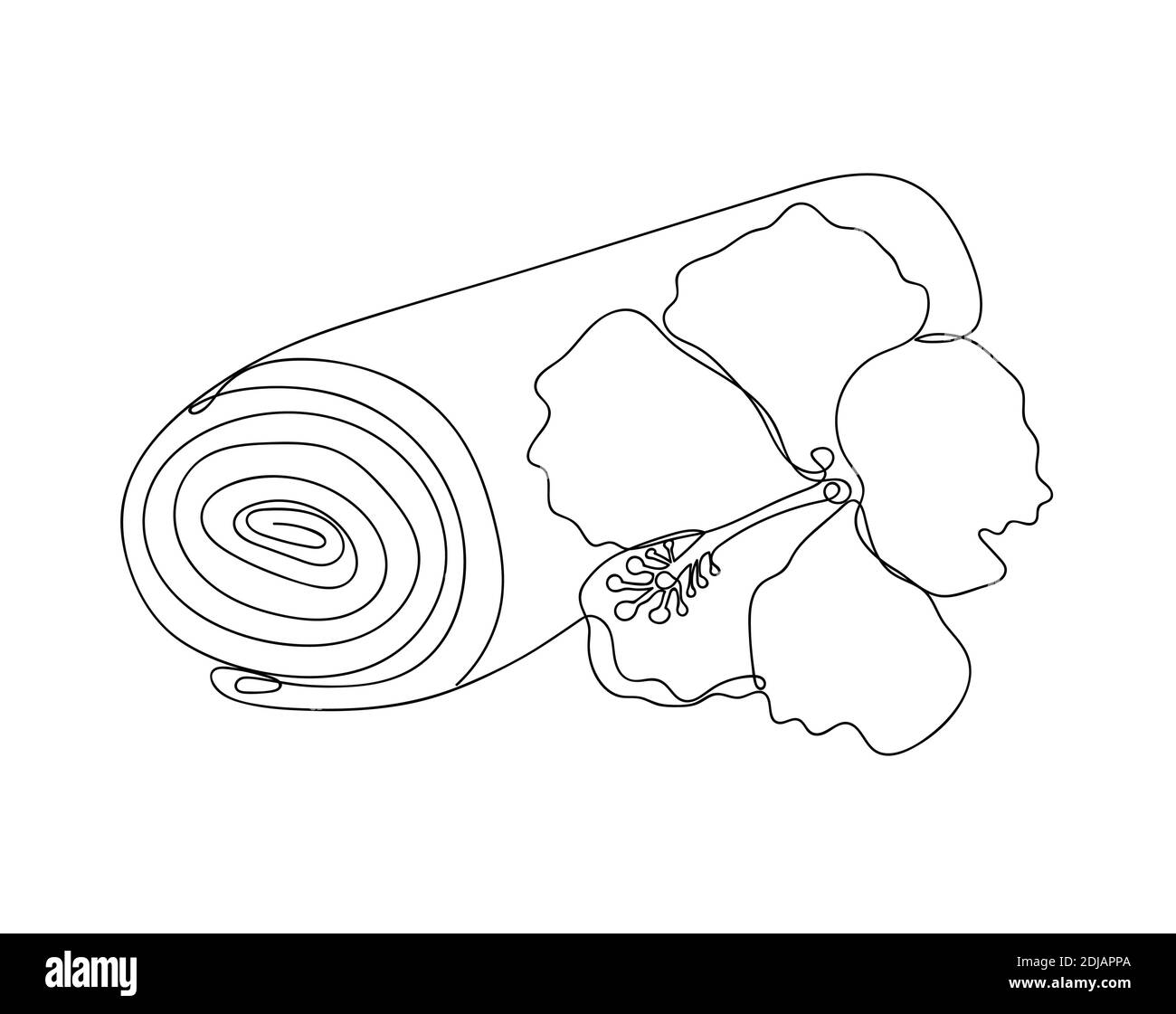 Line art hibiscus flower Cut Out Stock Images & Pictures - Alamy