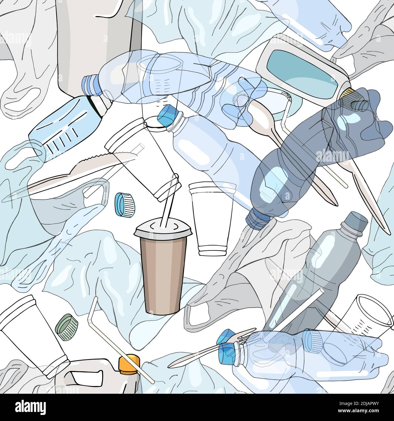 Rubbish seamless pattern garbage texture hi-res stock photography and ...