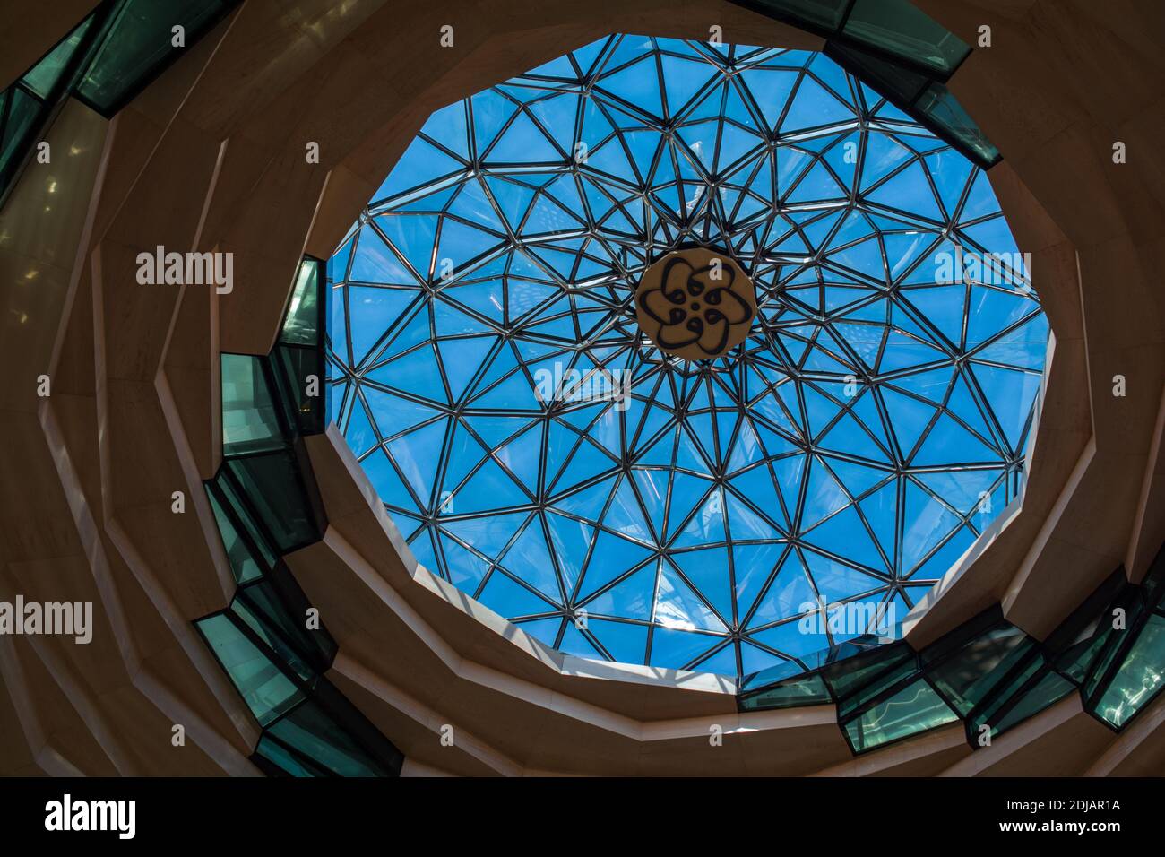 A glass window dome of a modern multi-storey building Stock Photo - Alamy