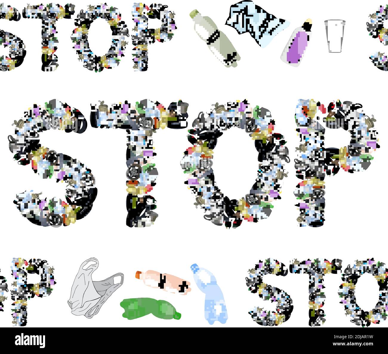 Rubbish seamless pattern garbage texture hi-res stock photography and ...