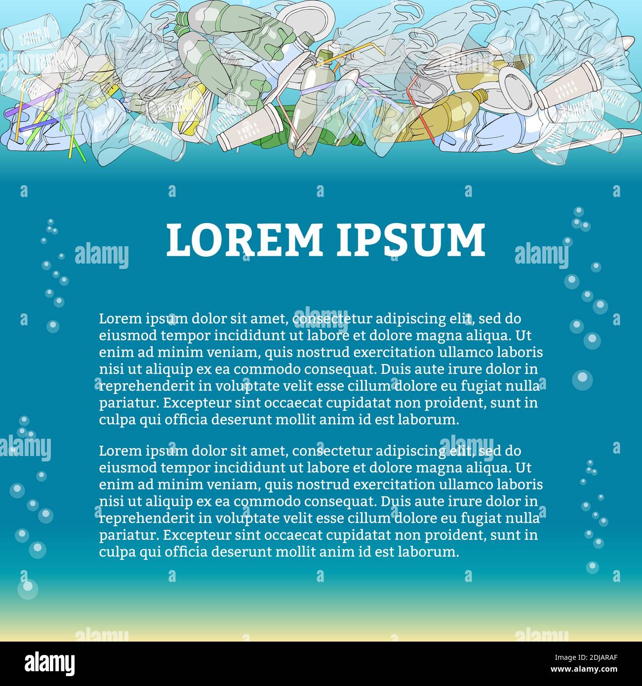 Plastic pollution in sea Stock Vector Images - Alamy