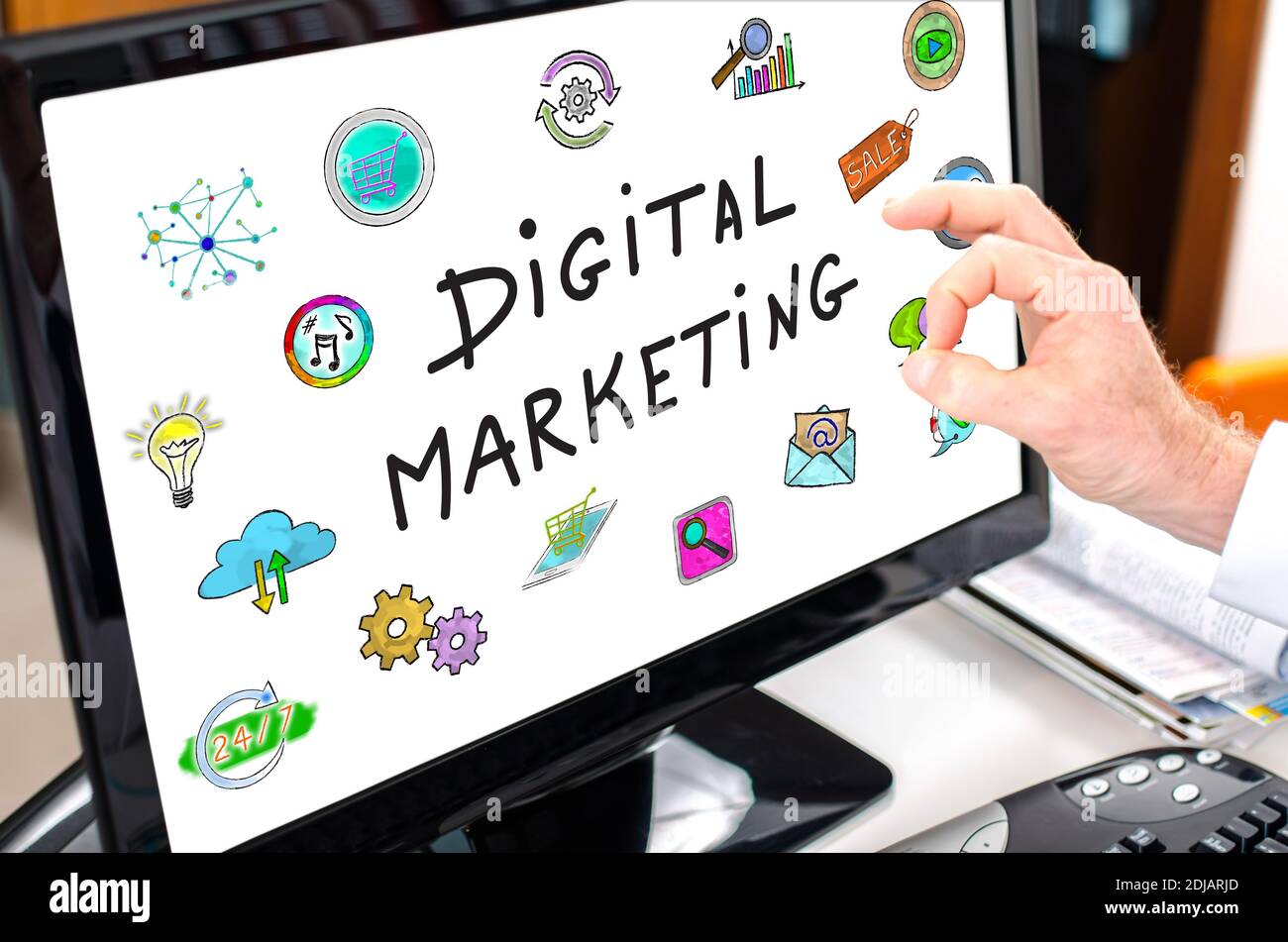 Digital marketing concept shown on a computer screen Stock Photo - Alamy
