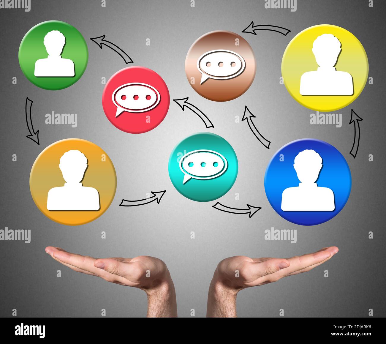 Open hands sustaining business communication concept Stock Photo - Alamy