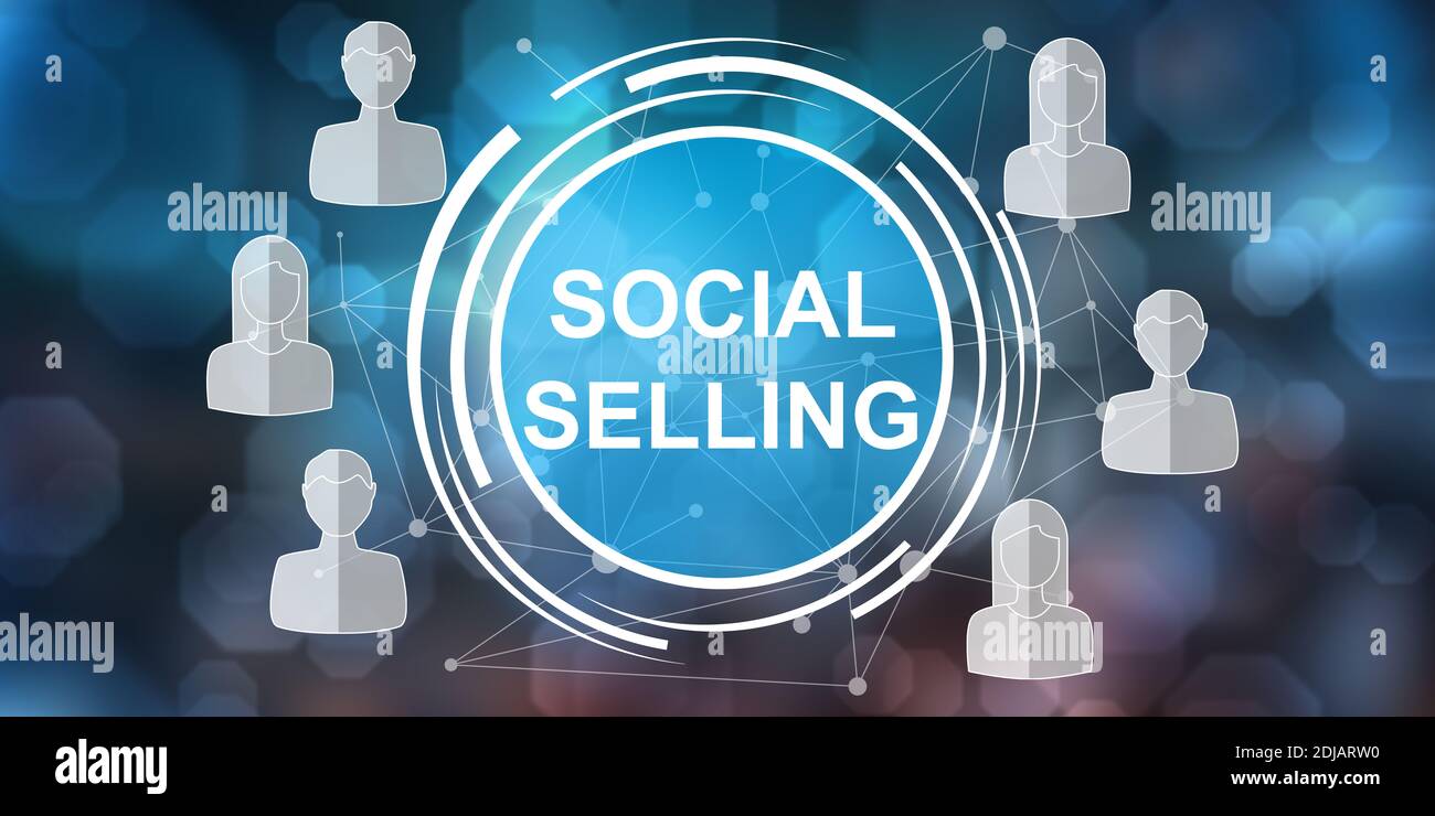 Illustration of a social selling concept Stock Photo - Alamy