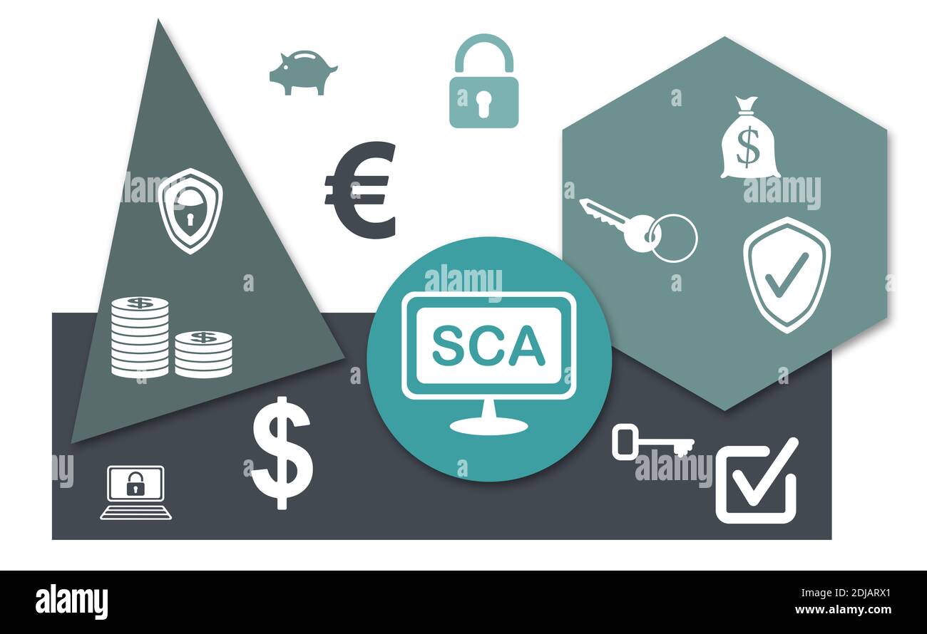 Concept of sca with icons on geometric shapes background Stock Photo ...