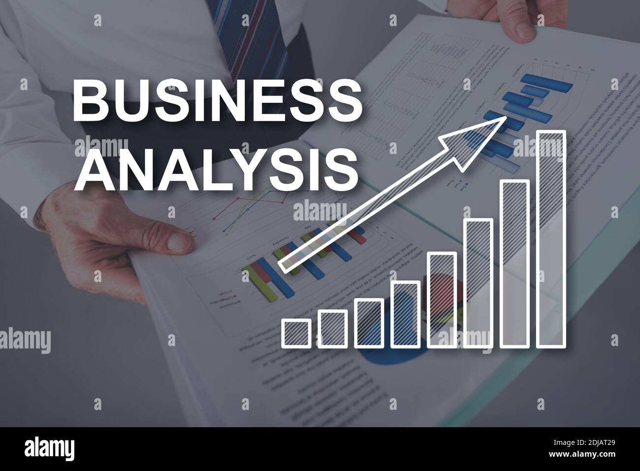 Business analysis concept illustrated by a picture on background Stock ...