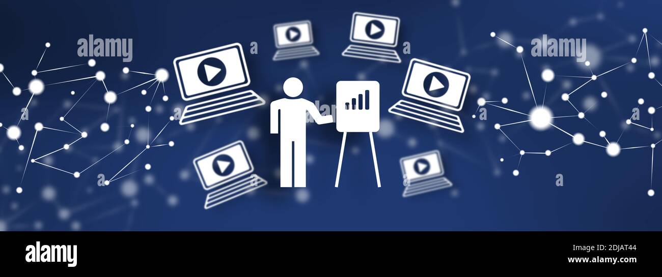 Illustration of a webinar concept Stock Photo - Alamy