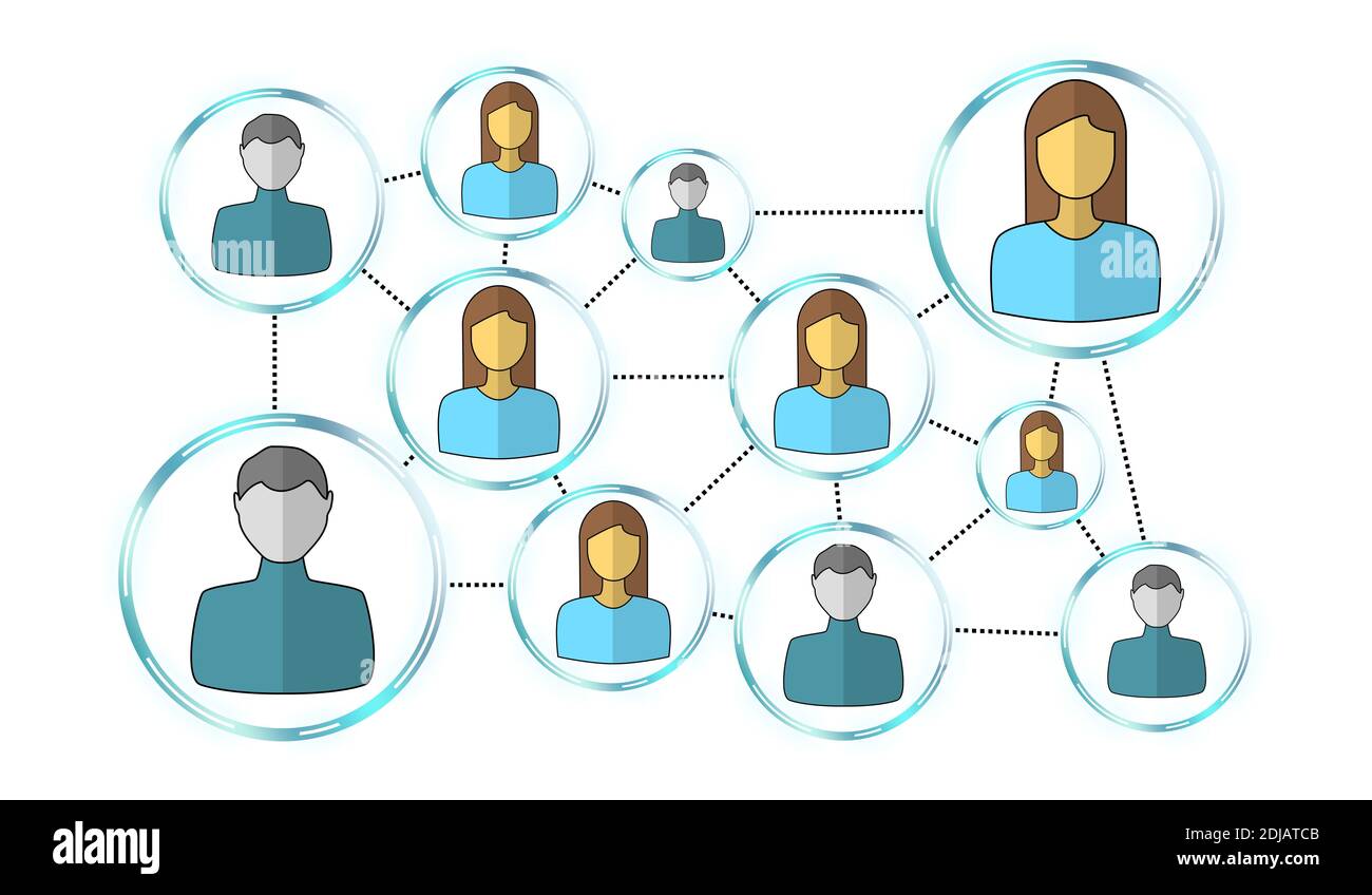 Illustration of a social network concept Stock Photo - Alamy