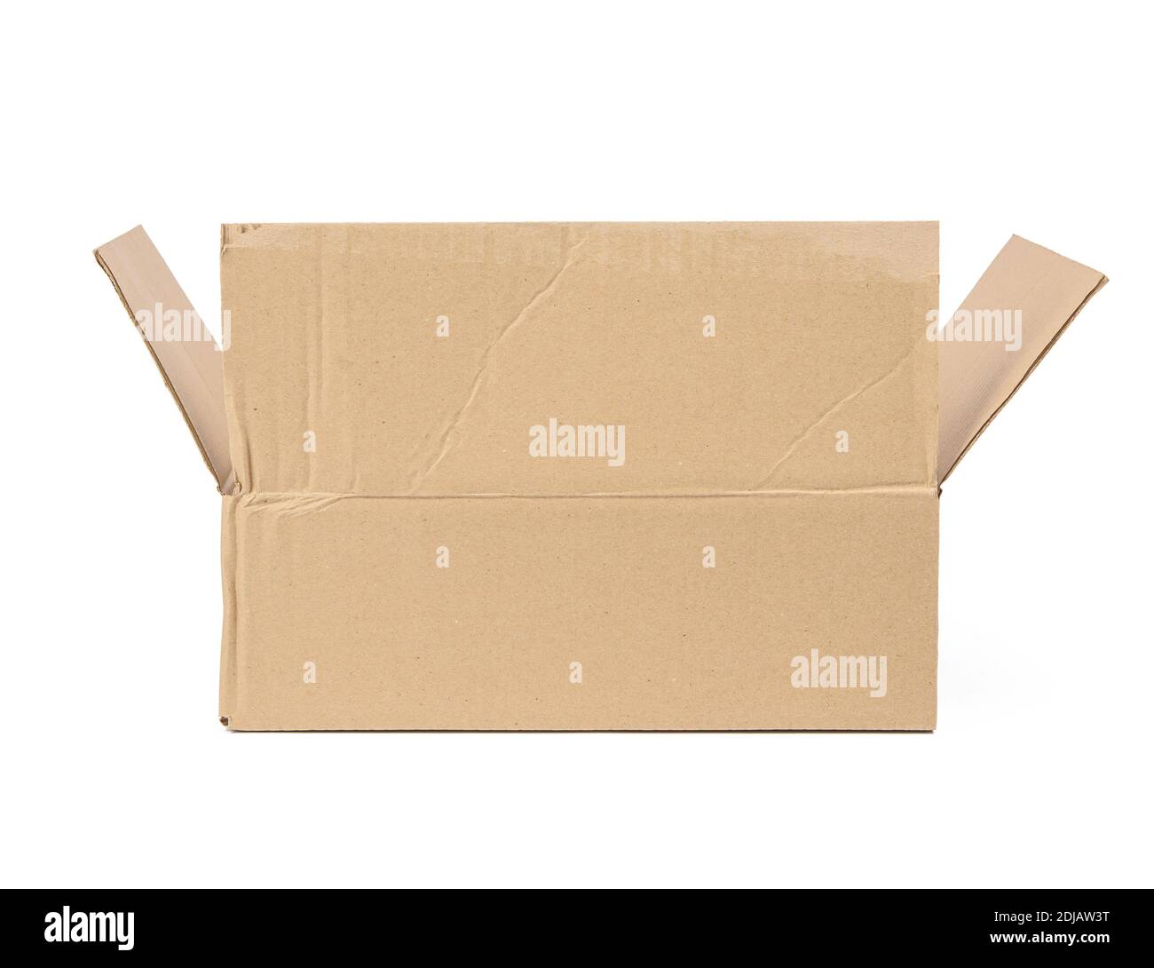 open cardboard rectangular box made of corrugated brown paper isolated ...