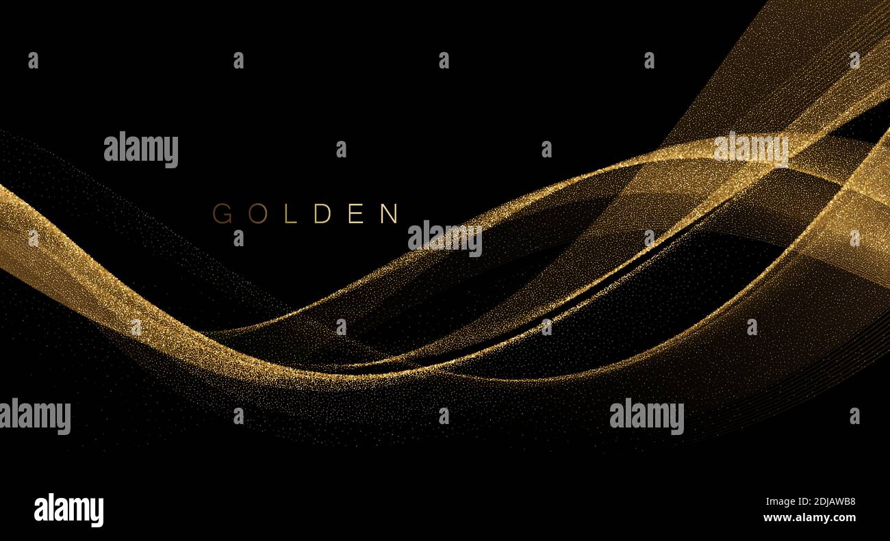 Abstract shiny color gold wave design element Stock Vector Image & Art ...